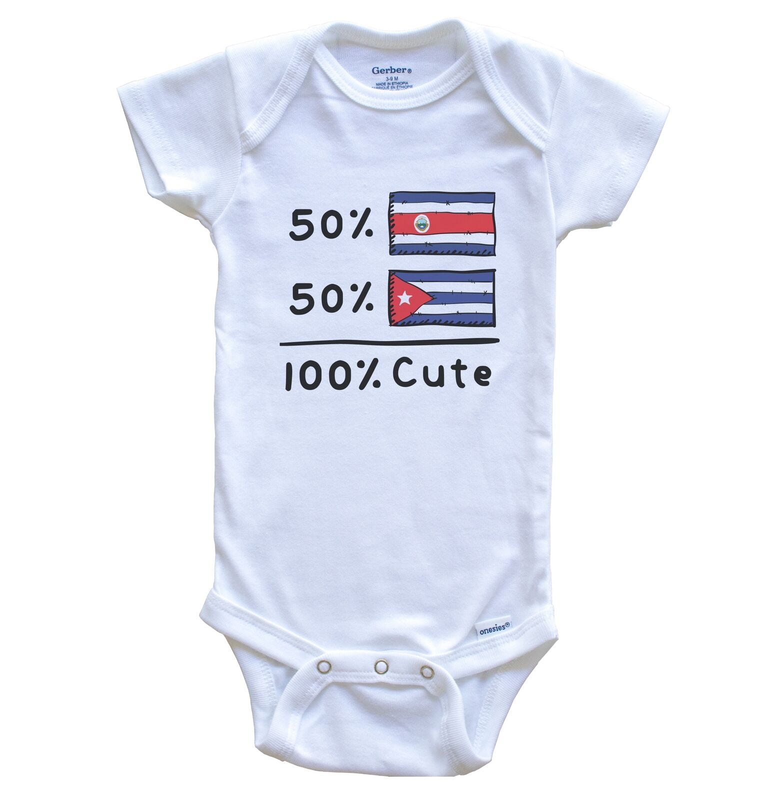 Tiny Hug 50% Costa Rican Plus 50% Cuban Equals 100% Cute Flags Baby ...