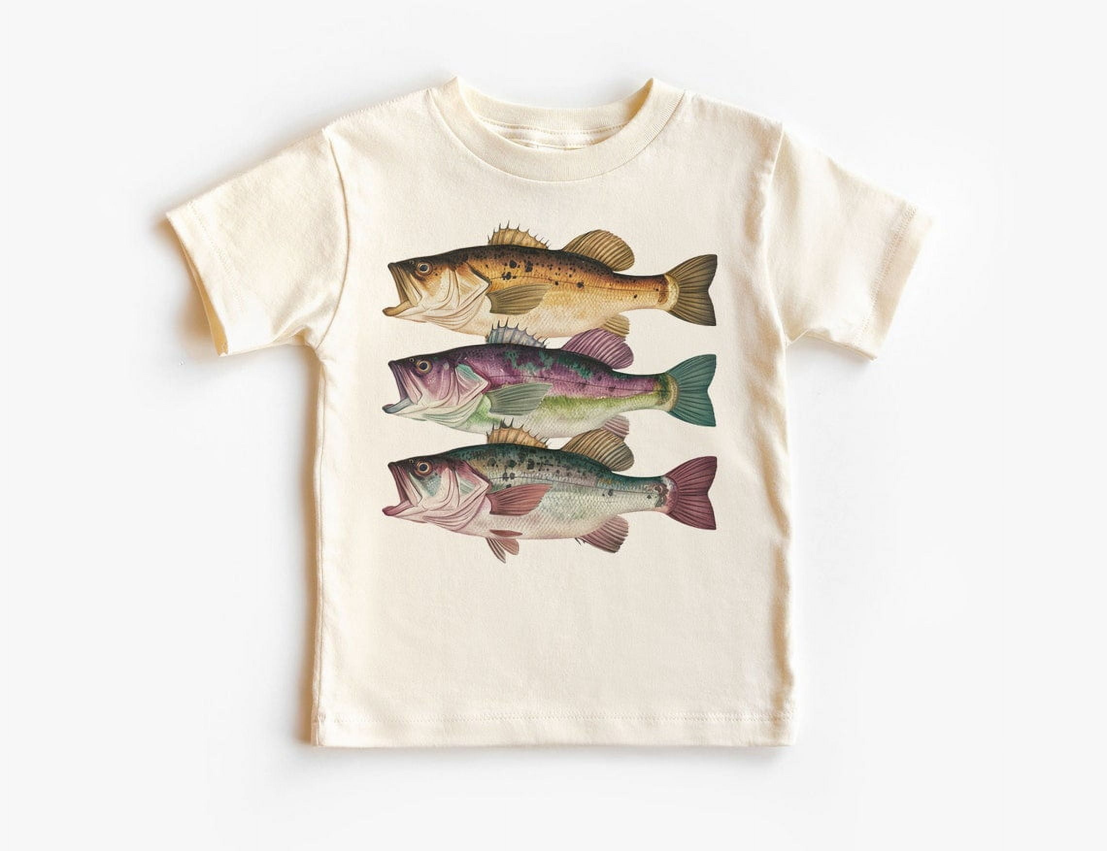 Tiny Hug Abstract Colorful Large Mouth Bass In A Row Toddler Shirt ...