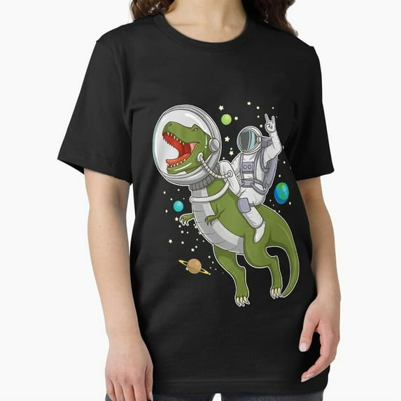 Tiny Hug Astronaut Riding T-Rex Dinosaur Astro Space Essential T-Shirt ...