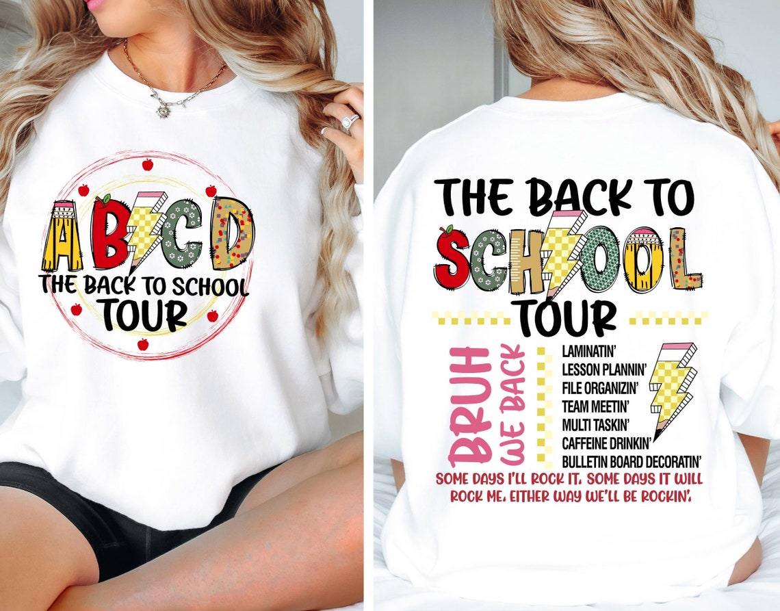 Tiny Hug The Back To School Tour Sweatshirt,Abcd Teacher Sweater ...