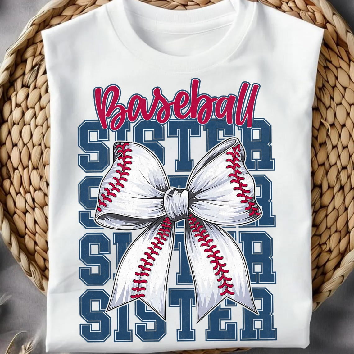 Tiny Hug Baseball Sister Sports Bow Graphic All Size S-5Xl - Walmart.com