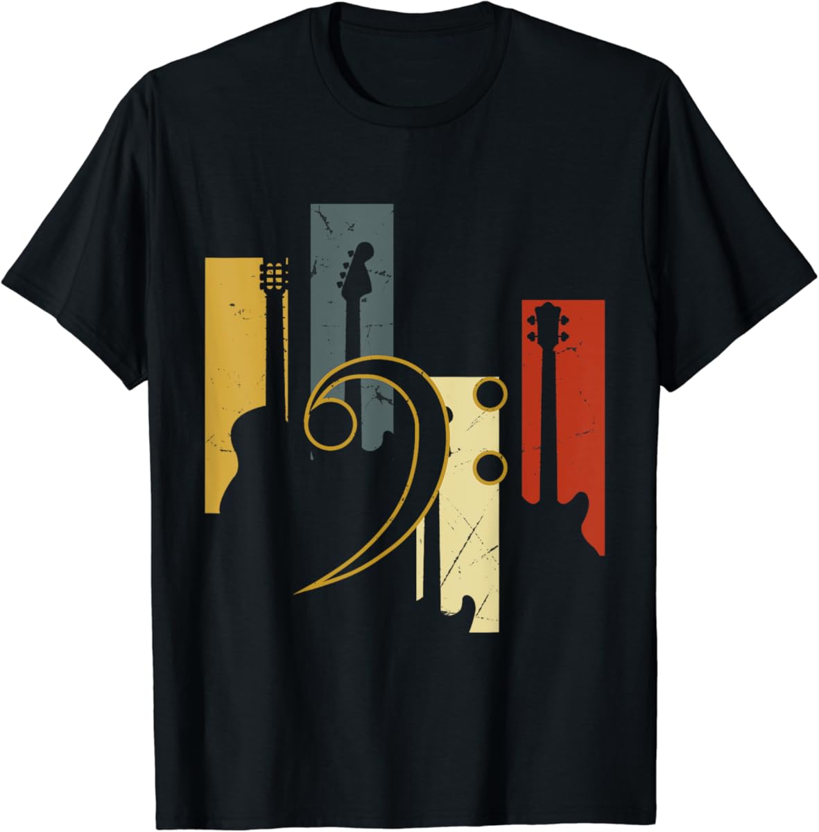 Tiny Hug Bass Clef Vintage Bass Guitar Players Music Vintage Guitar T ...