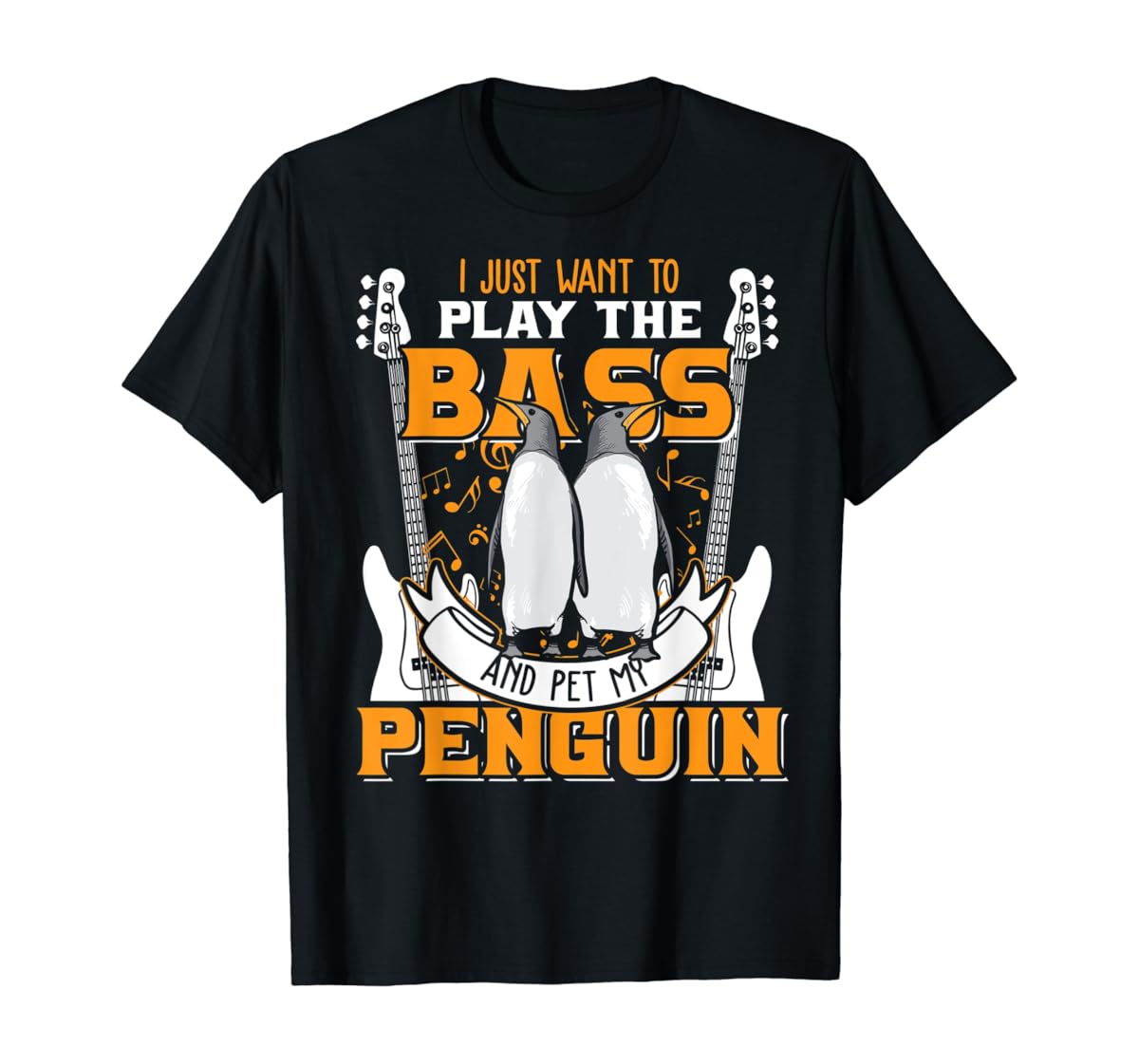 Tiny Hug Bass Guitar T-Shirt Bass-Guitarist Bassist Animal Penguin ...