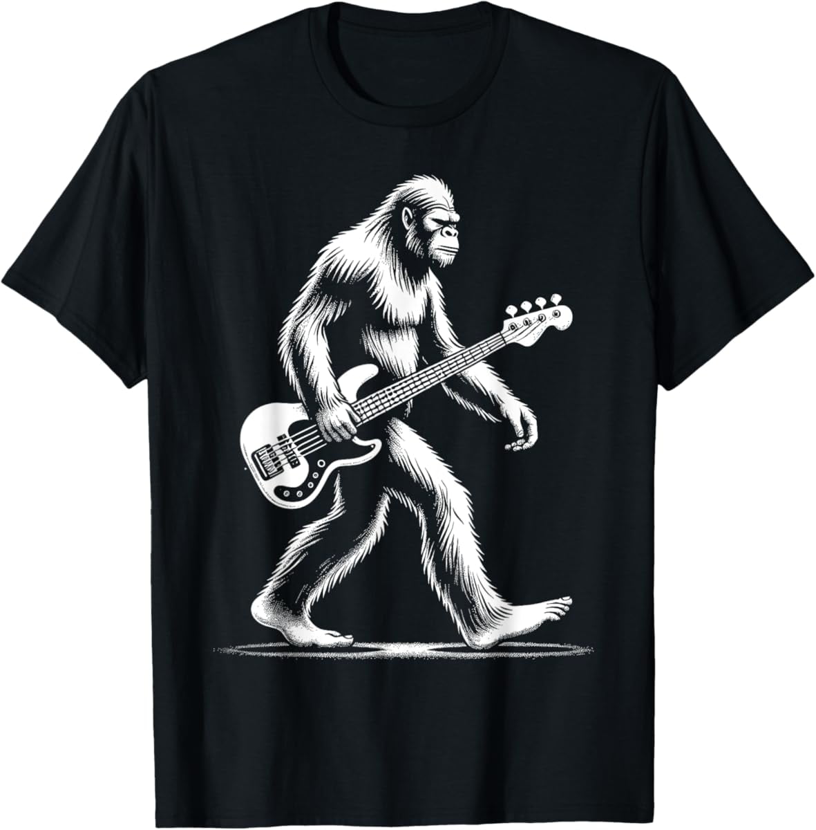 Tiny Hug Bass Guitarist Bigfoot Bass Guitar Player Sasquatch T-Shirt ...