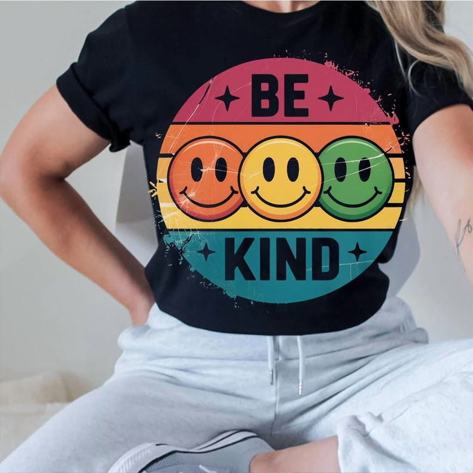 Tiny Hug Be Kind Smiley Faces Rainbow Graphic , All Size S-5Xl ...