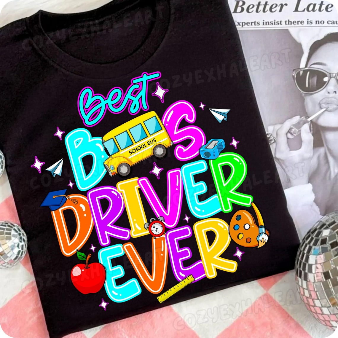 Tiny Hug Best Bus Driver Back To School Sublimation Design Hand Drawn ...