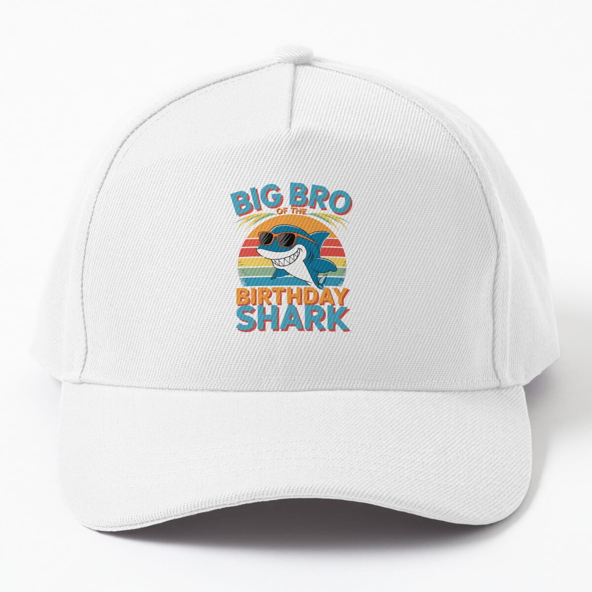 Tiny Hug Big Bro Of The Shark Birthday Brother Matching Family Cap Hats ...