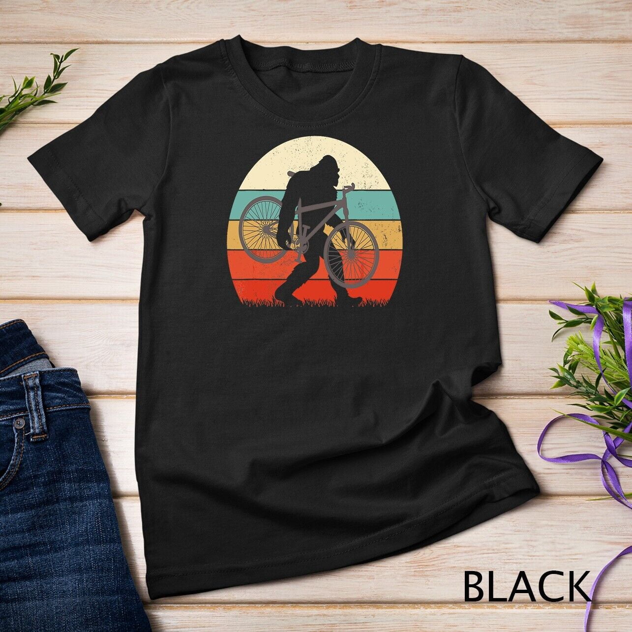 Tiny Hug Bigfoot Mountain Bike Funny Mtb Biking Cycling Sasquatch Men ...