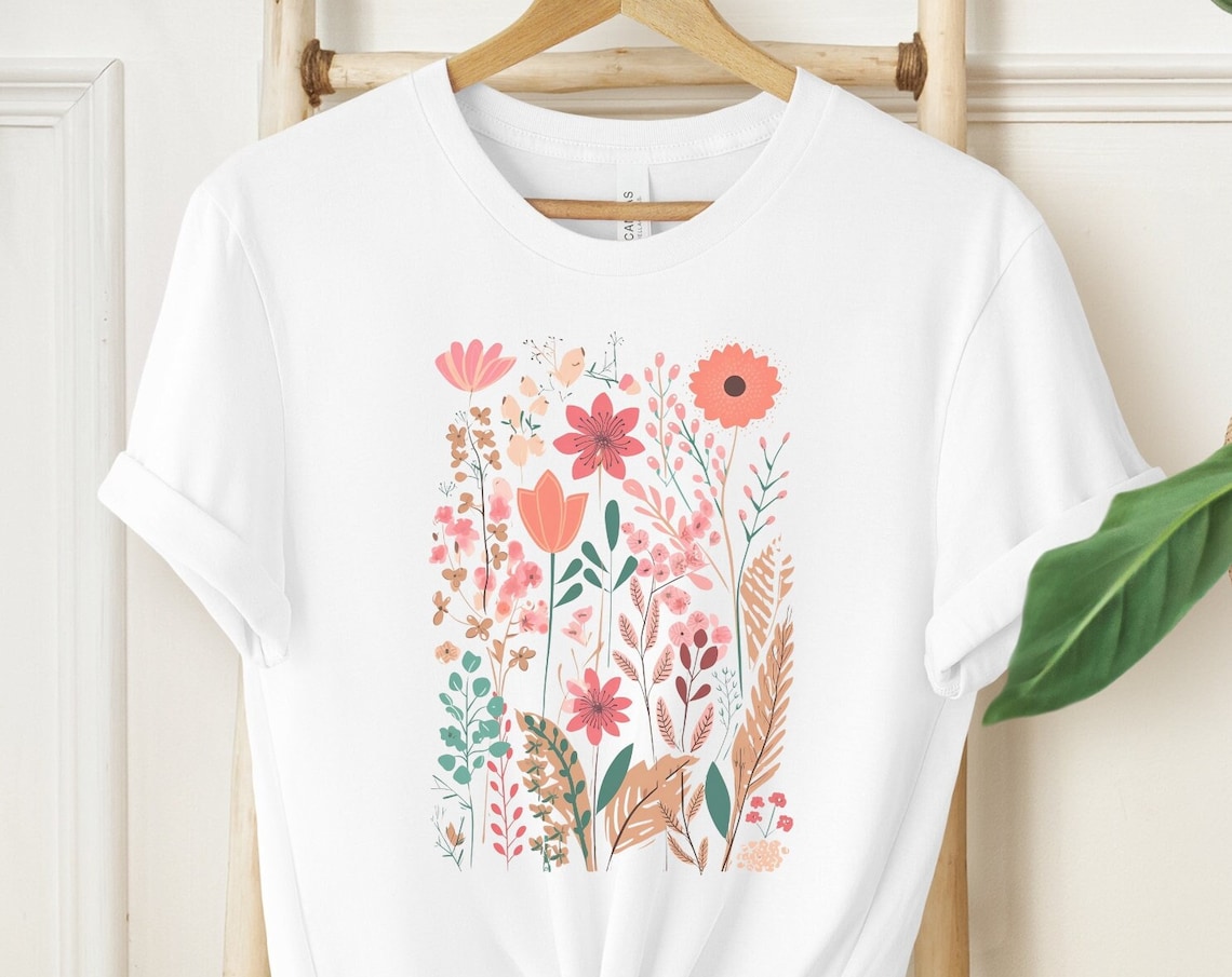 Tiny Hug Boho Flower Shirt, Flower Shirt, Botanical Floral T shirt ...