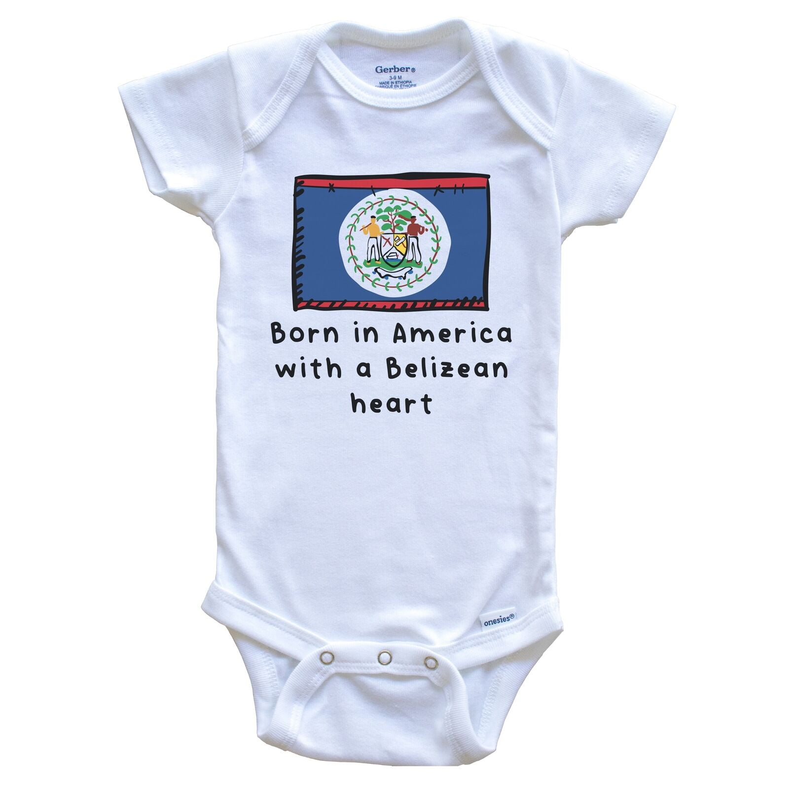 Tiny Hug Born In America With A Belizean Heart Cute Belize Flag One ...