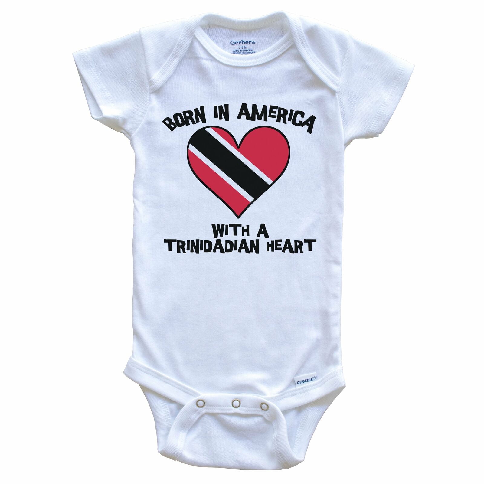Tiny Hug Born In America With A Trinidadian Heart Baby Bodysuit ...