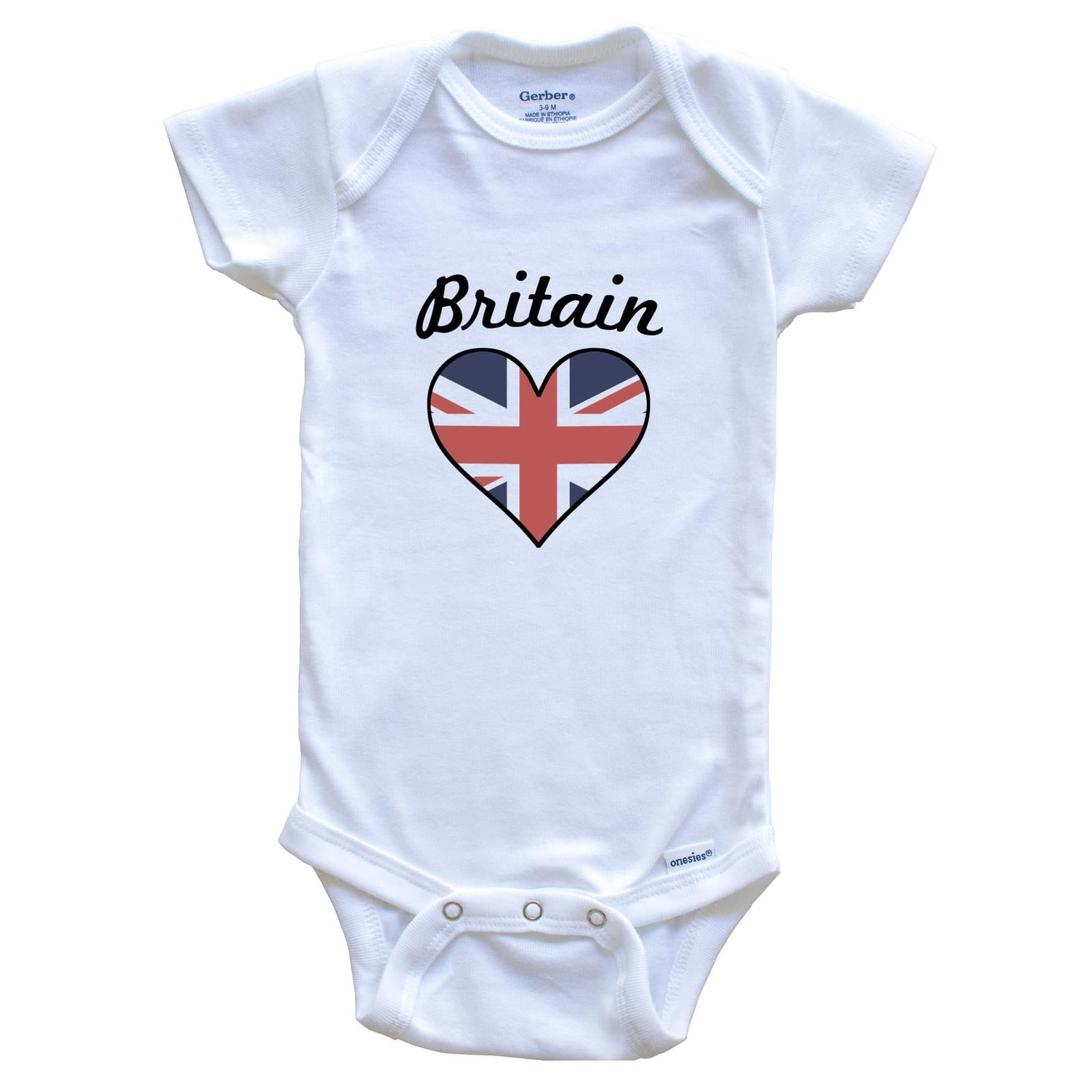 Tiny Hug British Flag Heart One Piece Baby Bodysuit, New Born, Baby ...