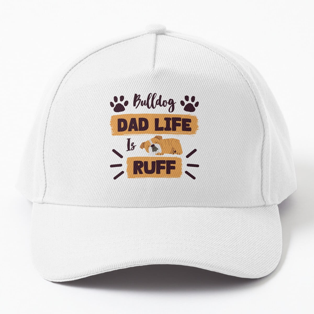 Tiny Hug Bulldog Dad Life Is Ruff - Bulldogs Lover Cap Hats For Men ...