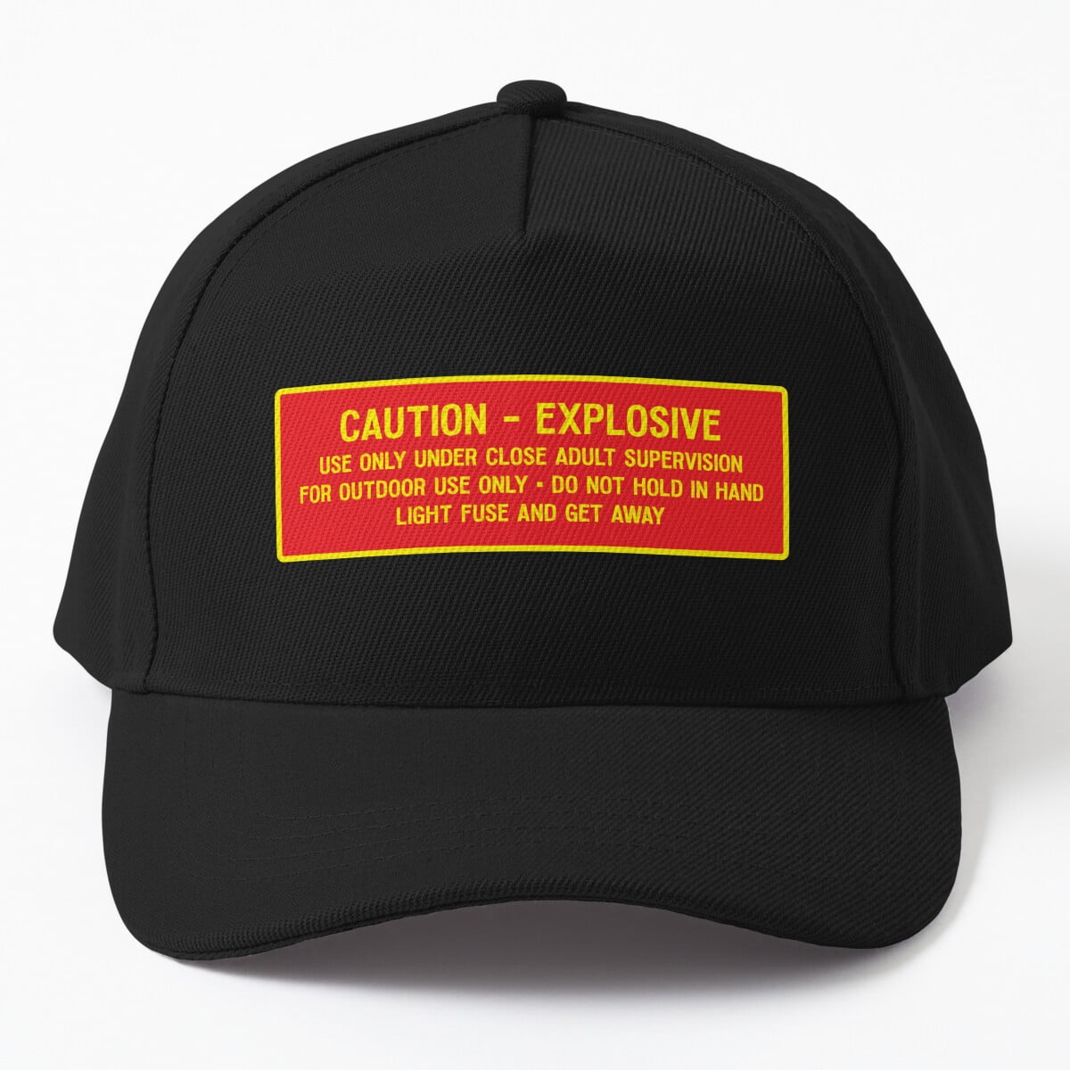 Tiny Hug Caution Explosive Fireworks Warning Label Cap, Hats For Men ...