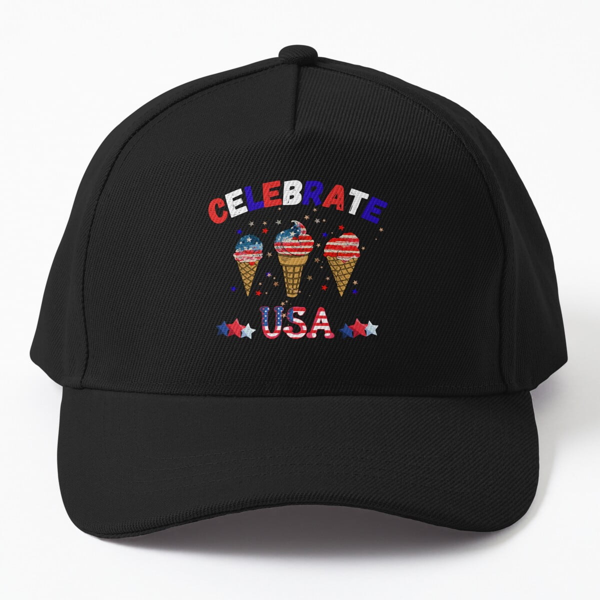 Tiny Hug Celebrate Usa - Ice Cream Cones Cap Baseball Cap, Hats For Men ...