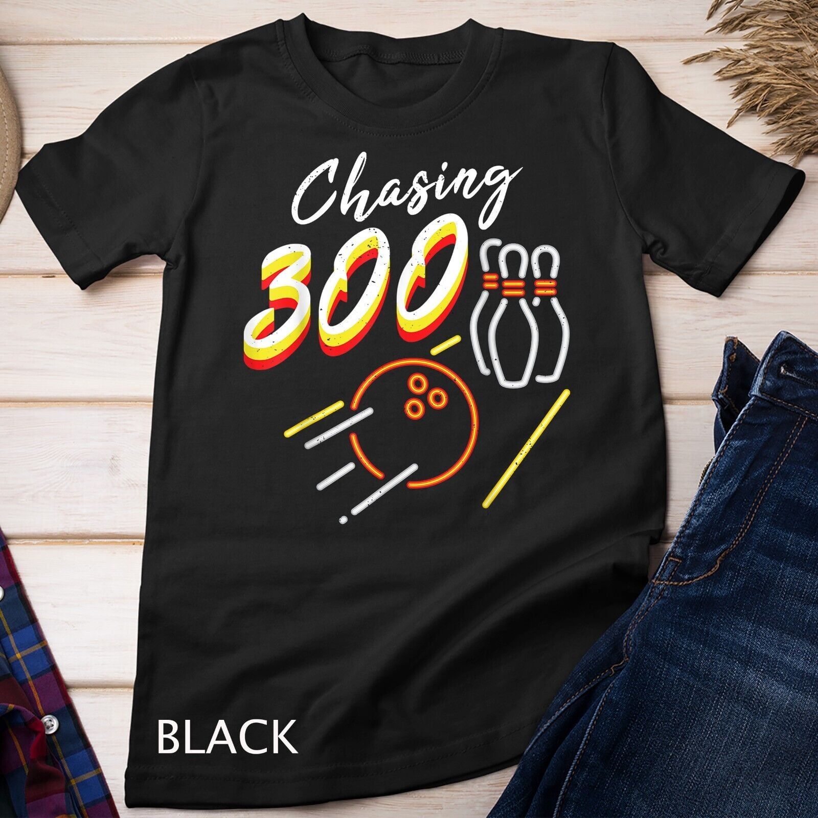 Tiny Hug Chasing 300 Gift Design For Bowling Fans Unisex T-Shirt ...
