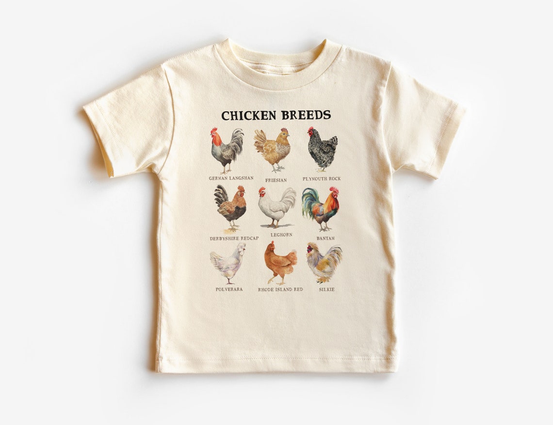 Tiny Hug Chicken Breeds Toddler Shirt, Vintage Chickens, Free Range Kid ...