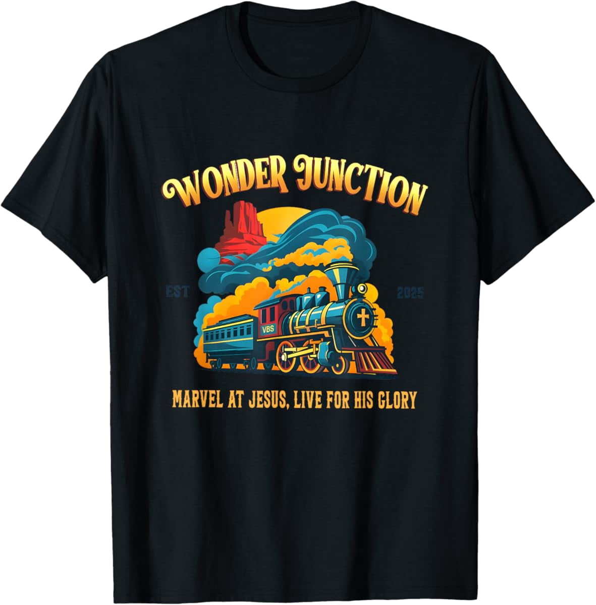 Tiny Hug Christian Camp Vbs 2025 Wonder His Glory Junction Train T ...