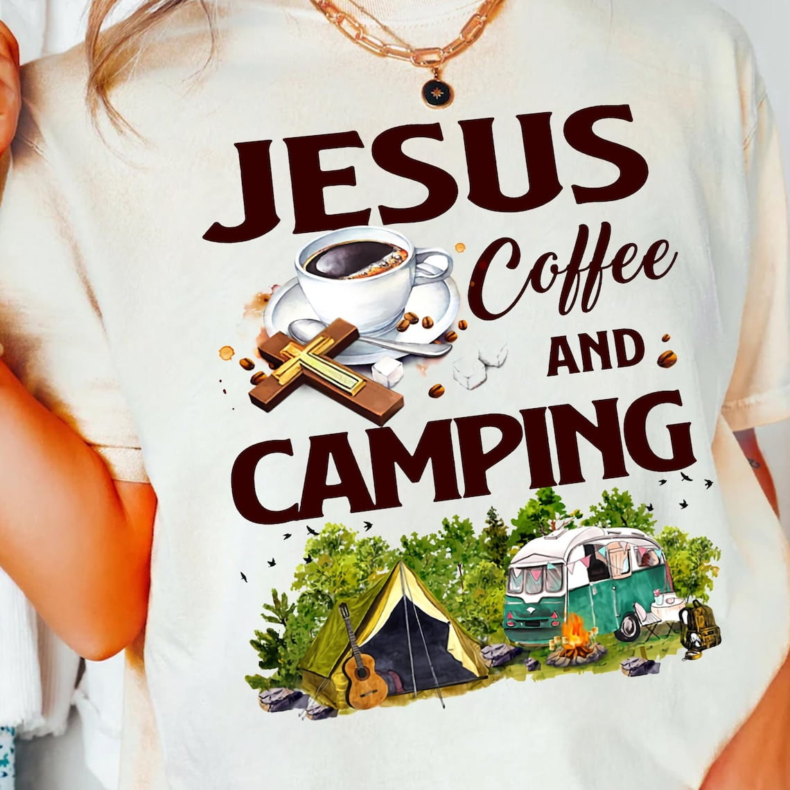 Tiny Hug Christian Camping : Jesus, Coffee, And Camping Design All Size ...
