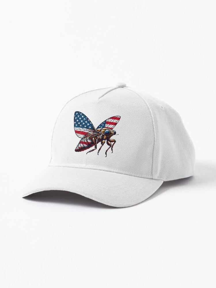 Tiny Hug Cicada 2024 American Flag 4Th Of July Entomology Insect Cap ...