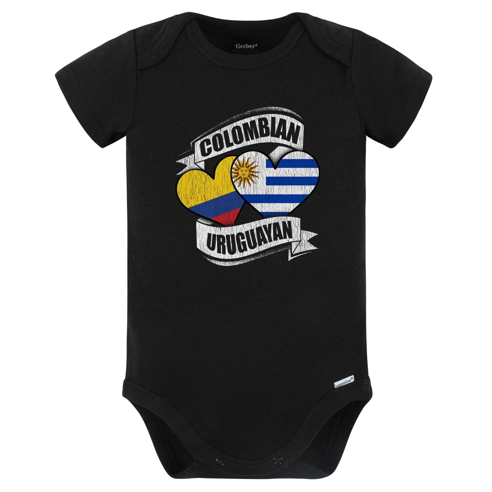 Tiny Hug Colombian Uruguayan Hearts Colombia Uruguay Flags Baby ...