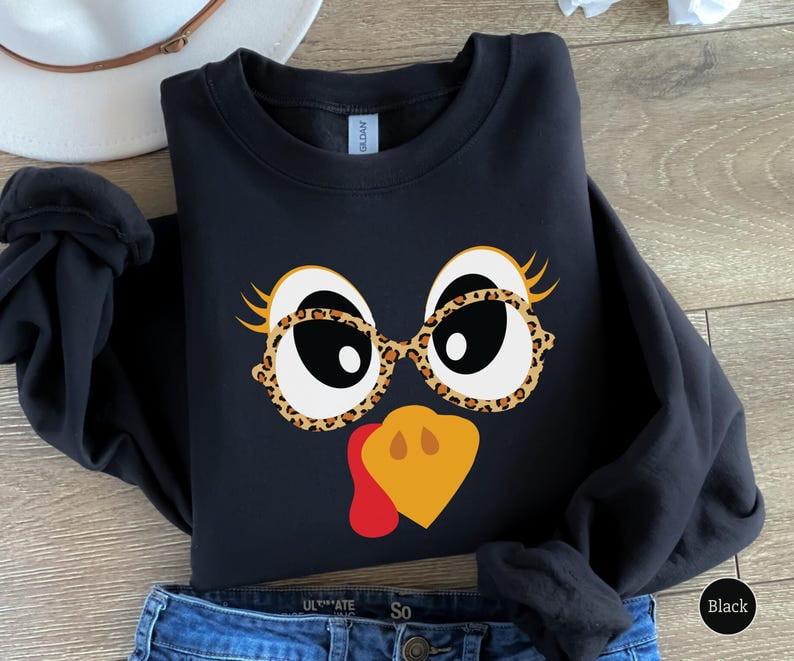 Tiny Hug Cozy Turkey Face Fall Sweatshirt, Perfect For Thanksgiving ...