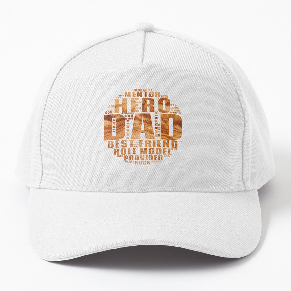 Tiny Hug Dad Word Montage Wood Grain Cap Hats For Men, Gift For Him ...