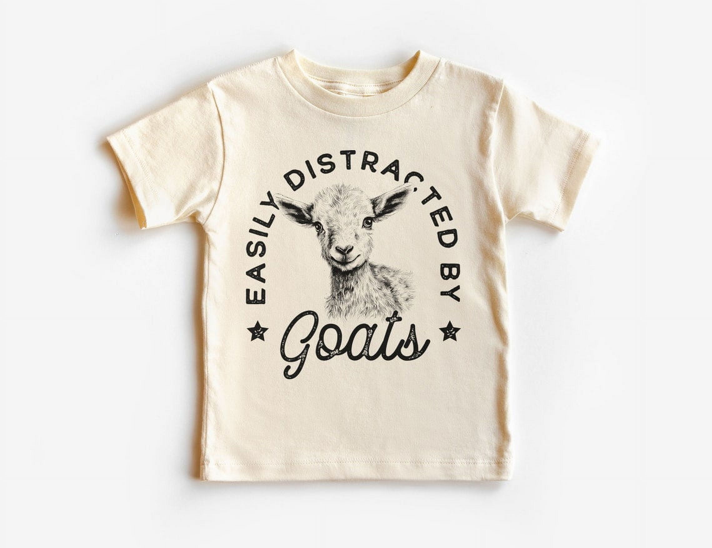Tiny Hug Easily Distracted By Goats Toddler Shirt, Free Range Kid, Cute ...