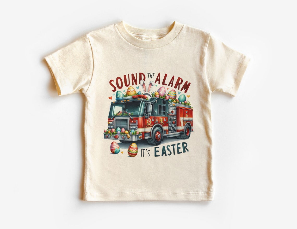 Tiny Hug Easter Firetruck Toddler Shirt - Cute Firefighter Outfit ...