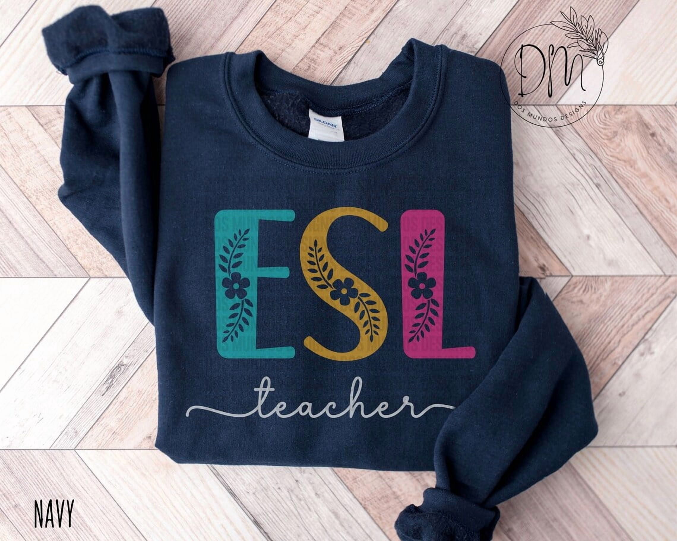 Tiny Hug Esl Teacher Sweatshirt, Floral Esl Teacher Sweatshirt, Esol ...