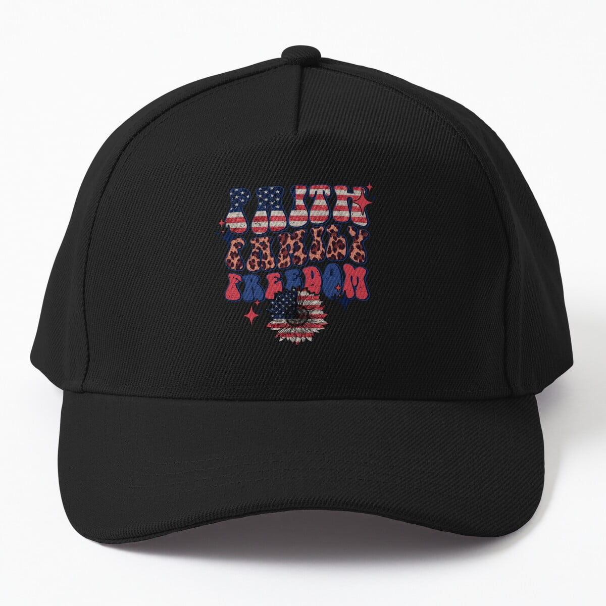 Tiny Hug Faith Family American Flag Patriotic July 4Th Cap Baseball Cap ...