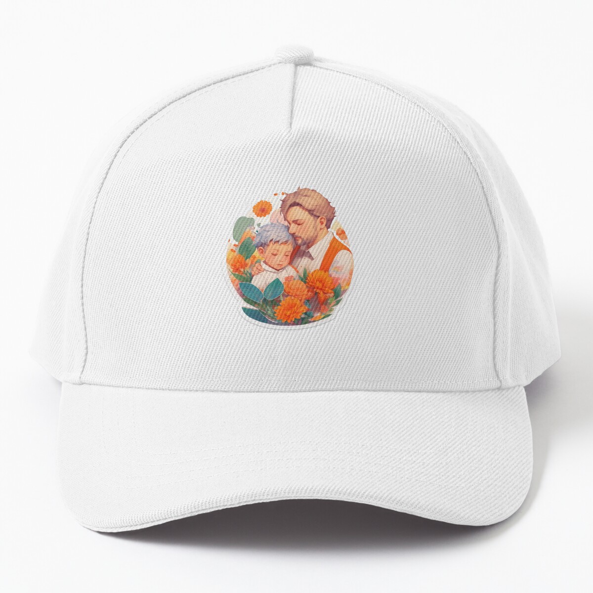 Tiny Hug Father And Son In Flower Cap Hats For Men, Gift For Him ...