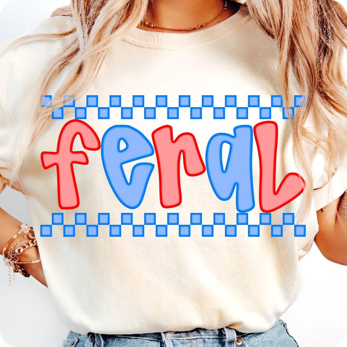 Tiny Hug Feral : Preppy Checkered Design, Edgy Retro Sublimation All ...