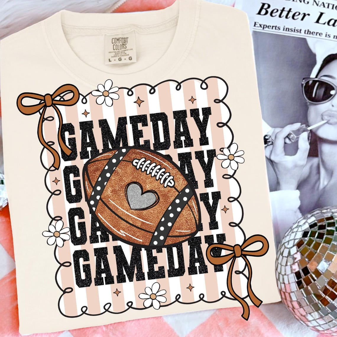 Tiny Hug Football Game Day Coquette, Preppy Football Shirt Design ...