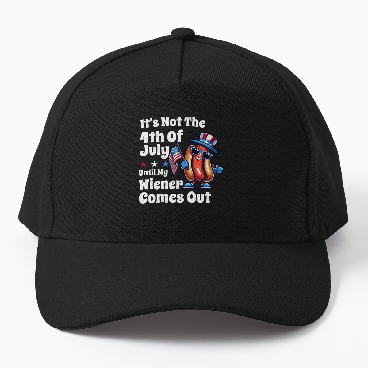 Tiny Hug Funny 4Th Of July Hot Dog Wiener Comes Out Humor Cap, Hats For ...