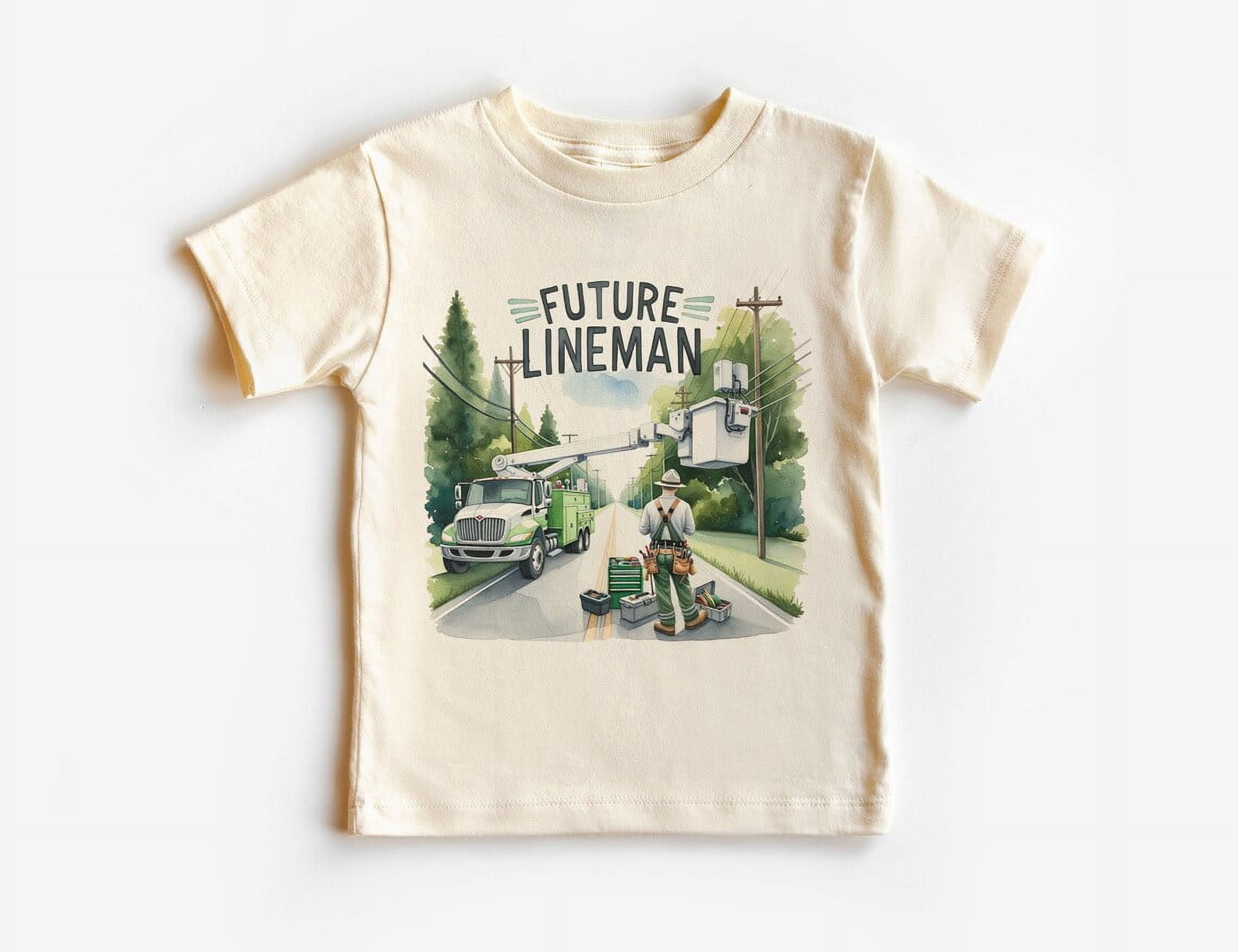 Tiny Hug Future Lineman Toddler Shirt - Lineman Boom Truck Little Boys ...