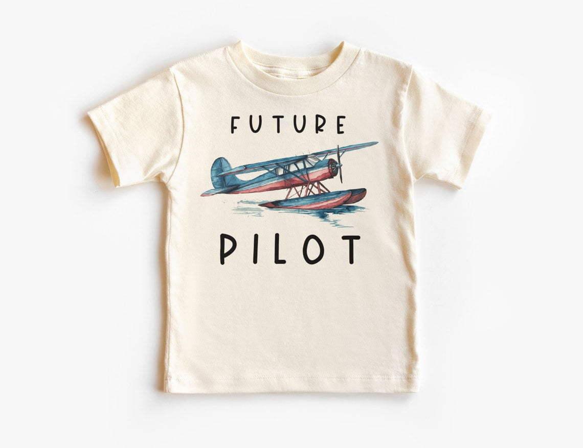 Tiny Hug Future Pilot Seaplane Toddler Shirt, Float Airplane Pilot Kids ...