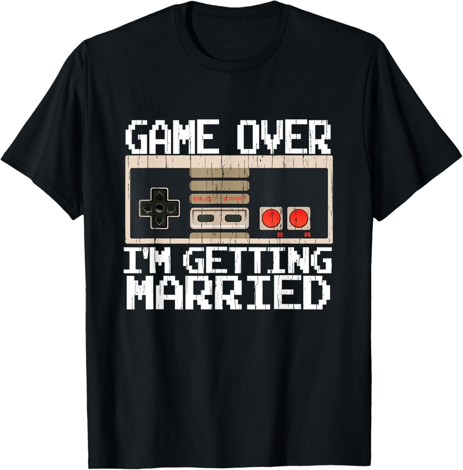 Tiny Hug Game Over Gamer Bachelor Party Groom'S Last Level Up T-Shirt ...
