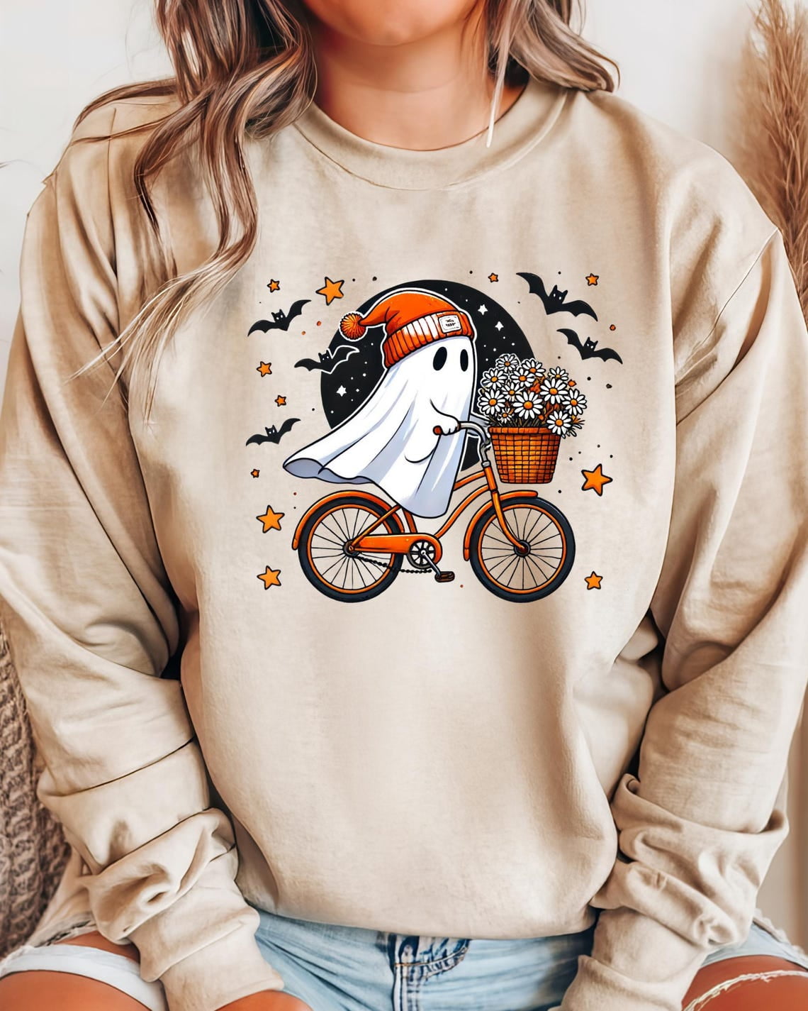 Tiny Hug Ghost Riding Bike Shirt, Cute Ghost Shirt, Cyclist Shirt ...