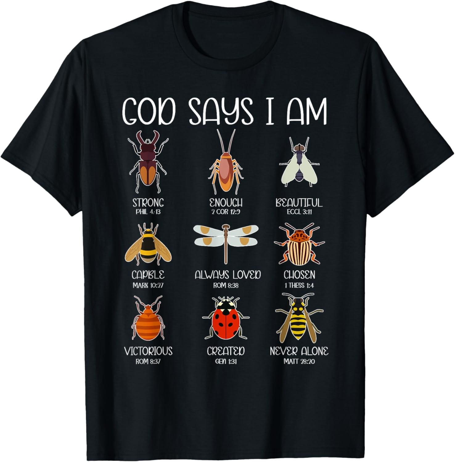 Tiny Hug God Says I Am Bugs Insects Christian Boys Religious T-Shirt ...