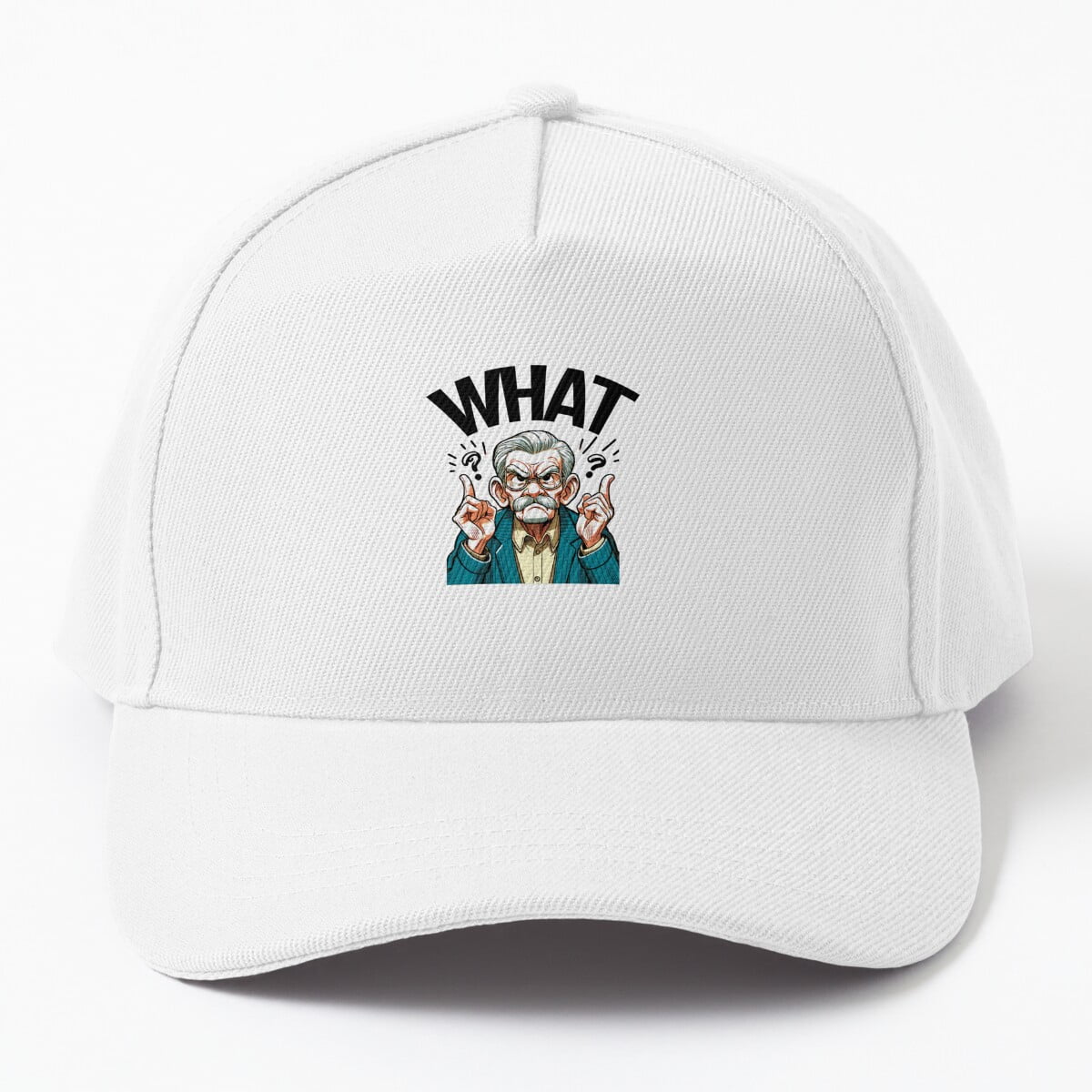 Tiny Hug Grumpy Old Man Cartoon Illustration Comic Style Cap Hats For ...