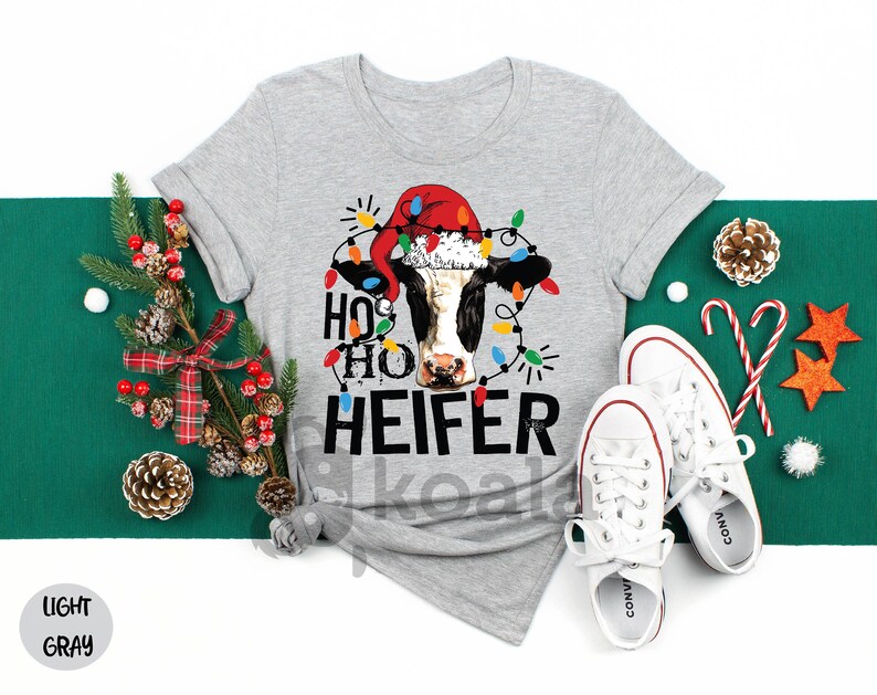 Tiny Hug Happy Holidayheifer Cow Shirt, Ho Ho Heifer, Xmas Cow Farmer ...