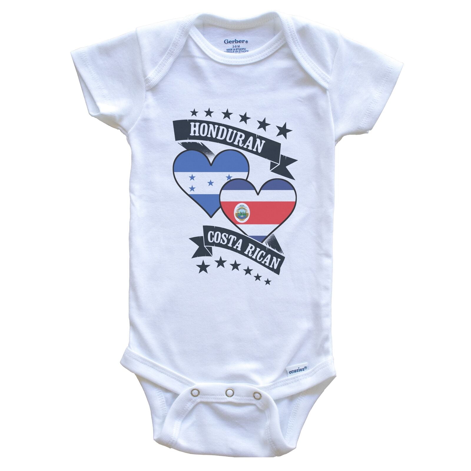 Tiny Hug Honduran Costa Rican Heart Flags Honduras Costa Rica Baby ...