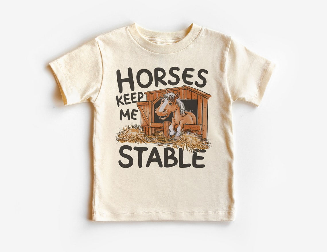 Tiny Hug Horses Keep Me Stable Toddler Shirt - Cute Western Equestrian ...
