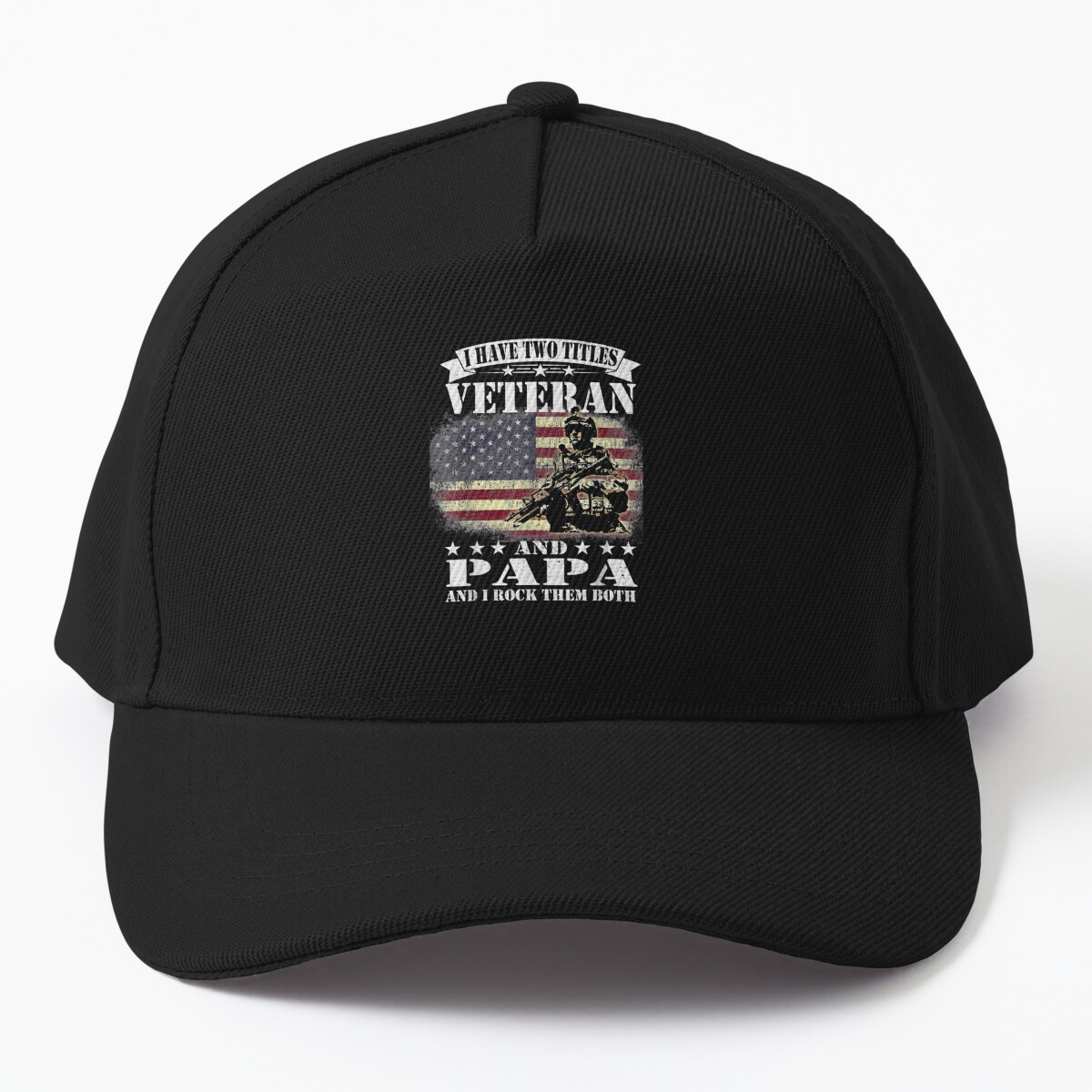 Tiny Hug I Have 2 Tittles Veteran And Papa Cap Fathers Day Gift Men Cap ...