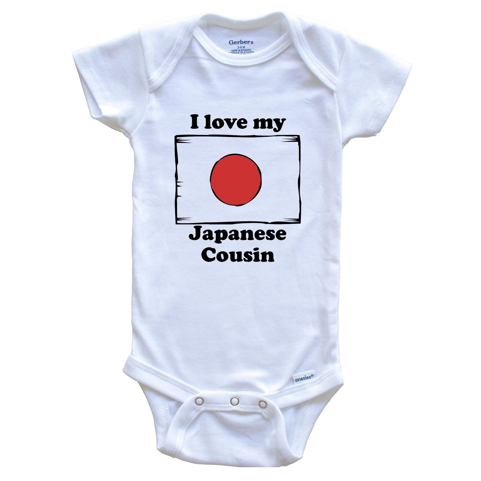 Tiny Hug I Love My Japanese Cousin Japan Flag One Piece Baby Bodysuit, New Born, Baby Shower ...