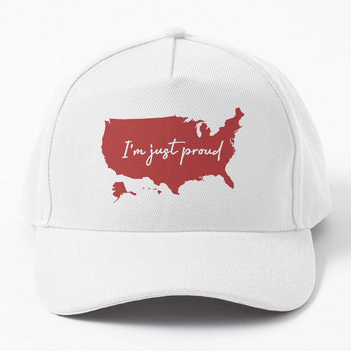 Tiny Hug I'M Just Proud - American Map Graphic (Red) Cap, Hats For Men ...