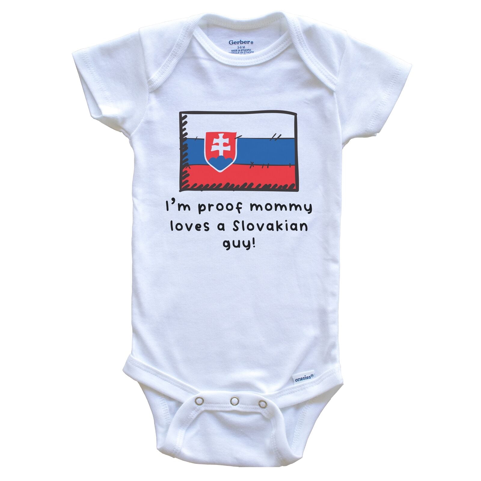 Tiny Hug I'M Proof Mommy Loves A Slovakian Guy Slovakia Flag One Piece ...