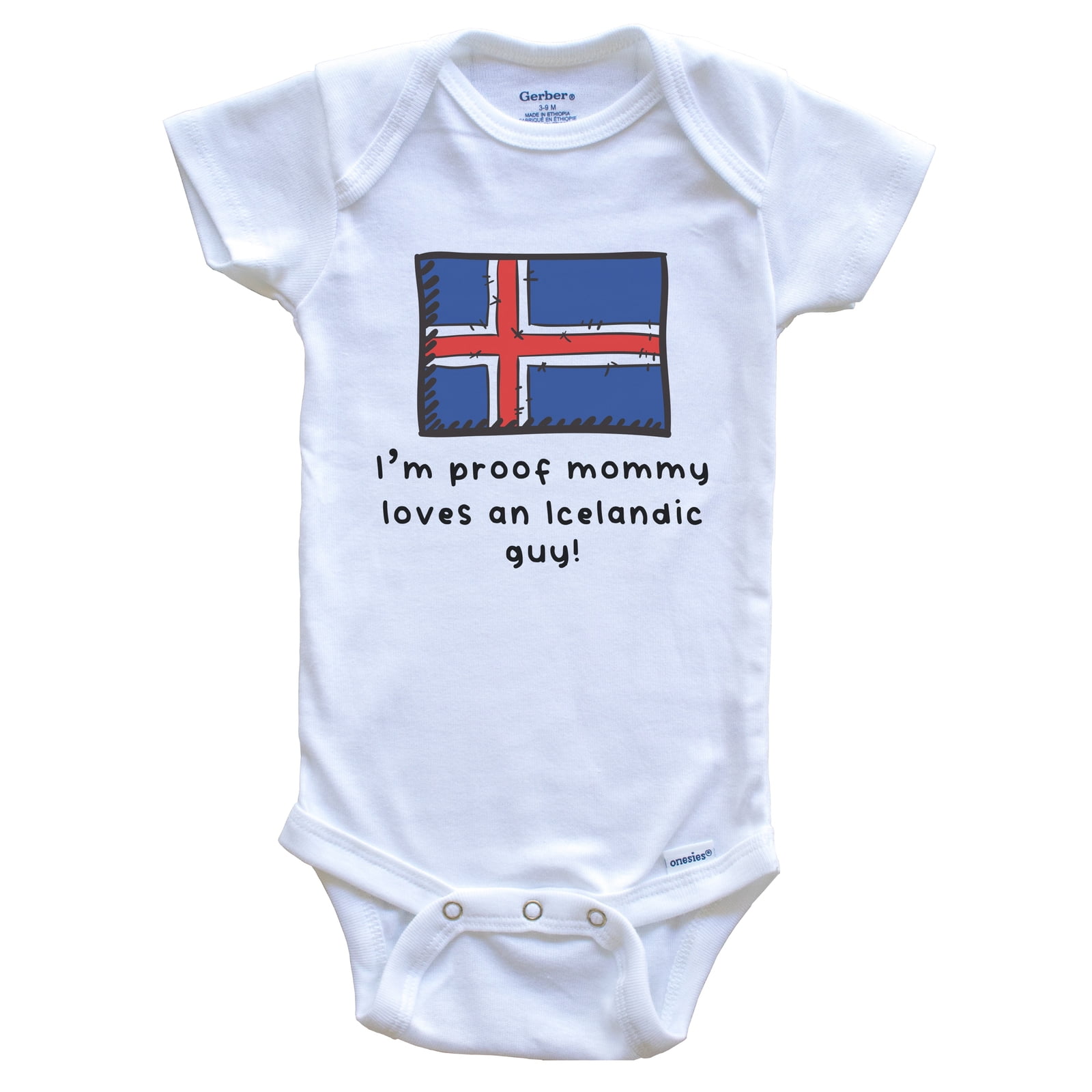 Tiny Hug I'M Proof Mommy Loves An Icelandic Guy Iceland Flag One Piece ...