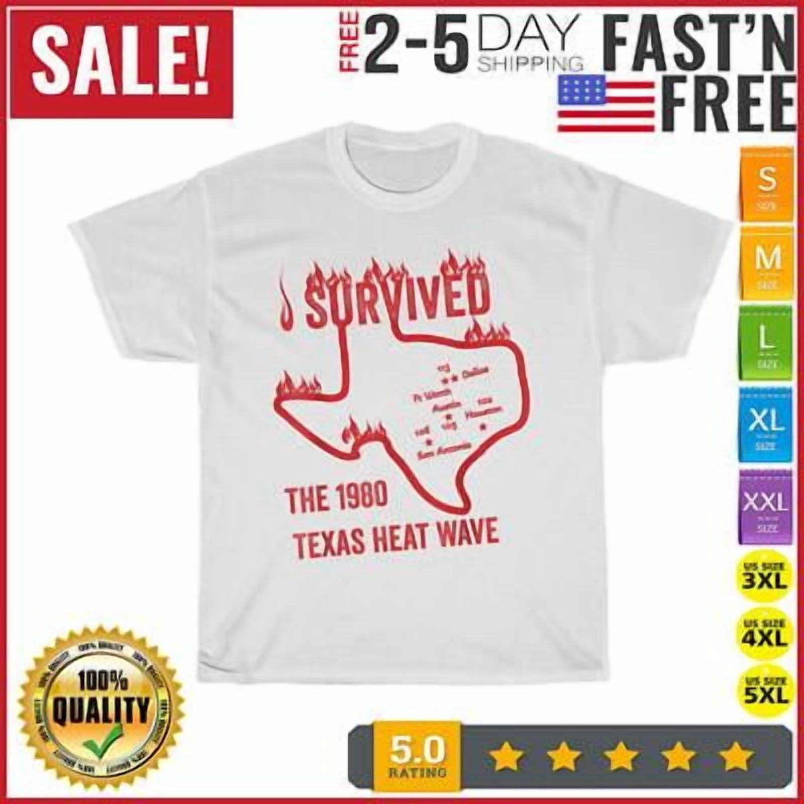 Tiny Hug I Survived The 1980 Texas Heat Wave Vintage T Shirt Men Women ...